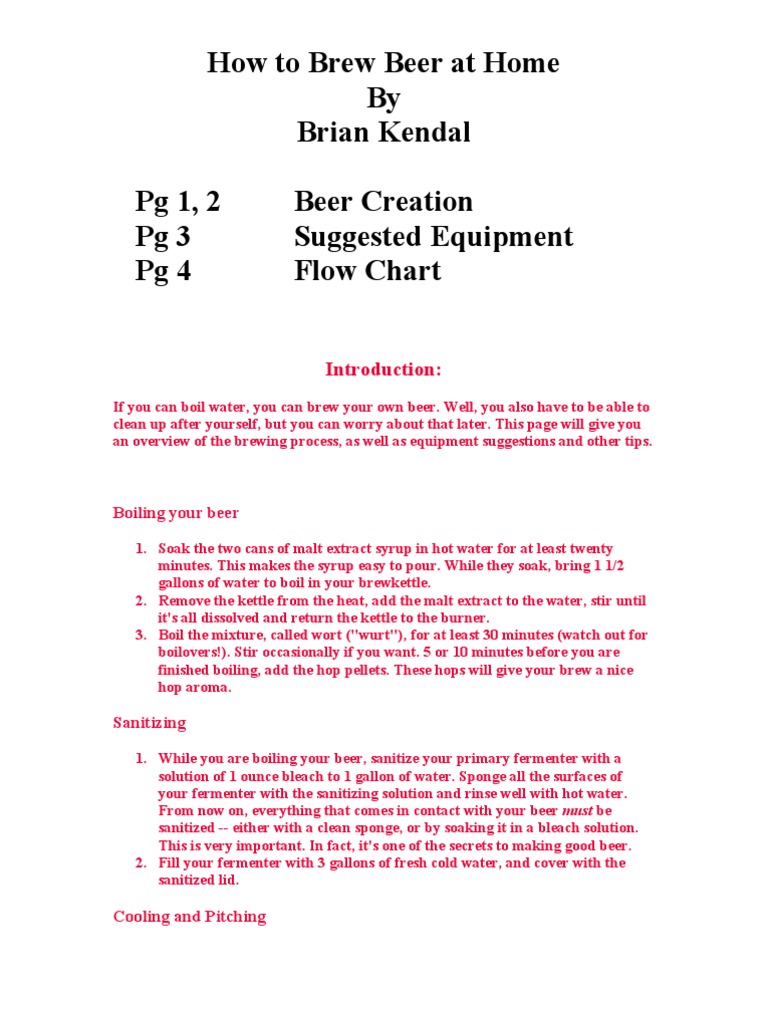 Home Beer Brewing Guide | PDF | Brewing | Homebrewing