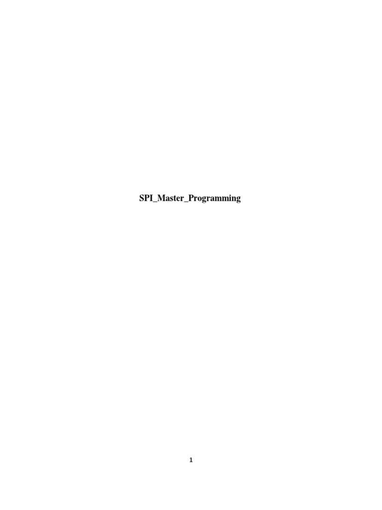 Spi Master Device Implementation On Fpga Using Vhdl Pdf Computer Data Media Technology