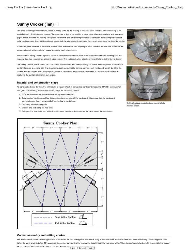 Sunny Cooker: Efficient Solar Cooking Design | PDF | Sun | Equipment