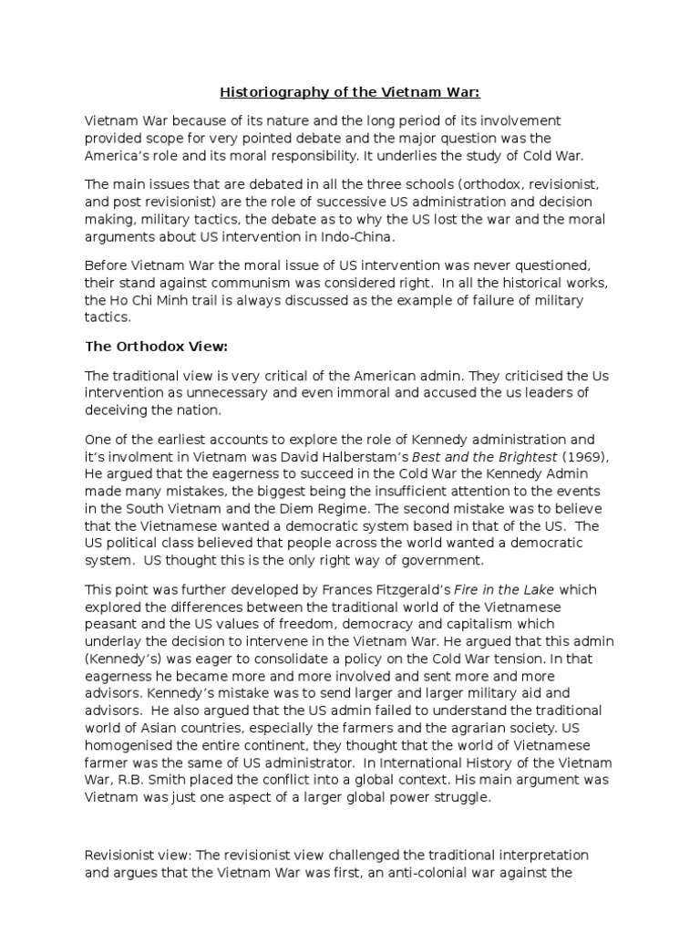 Historiography of The Vietnam War | PDF | Vietnam War | Ngo Dinh Diem