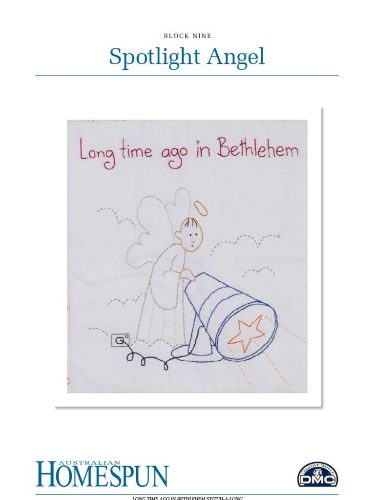 Block Nine - Spotlight Angel | PDF | Embroidery | Sewing
