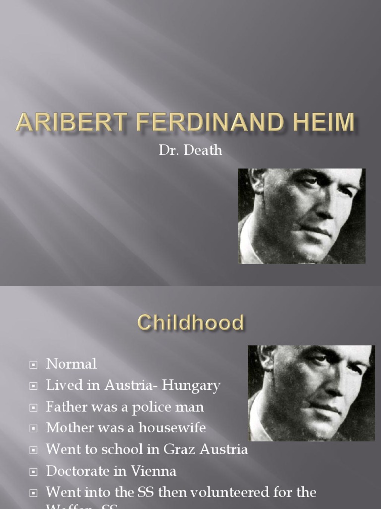 Aribert Heim | PDF | The Holocaust | Nazi War Crimes
