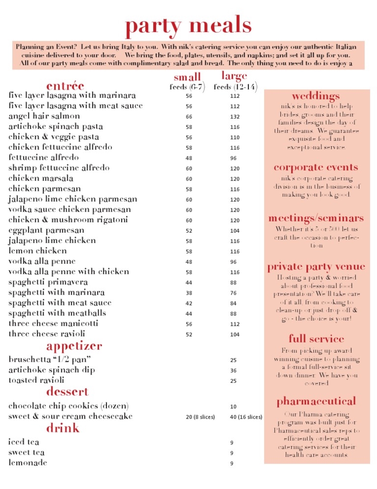 Catering Menu | PDF