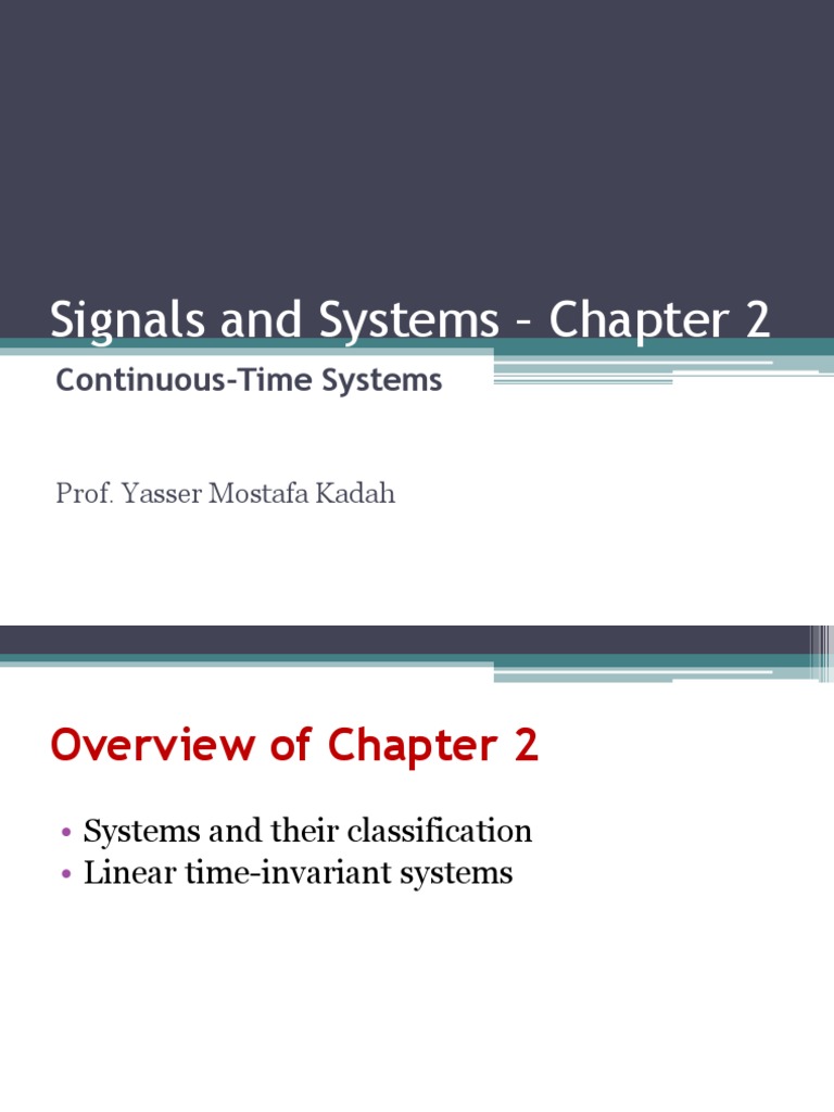 Signals and Systems - Chapter 2 | PDF | Convolution | Signal ...
