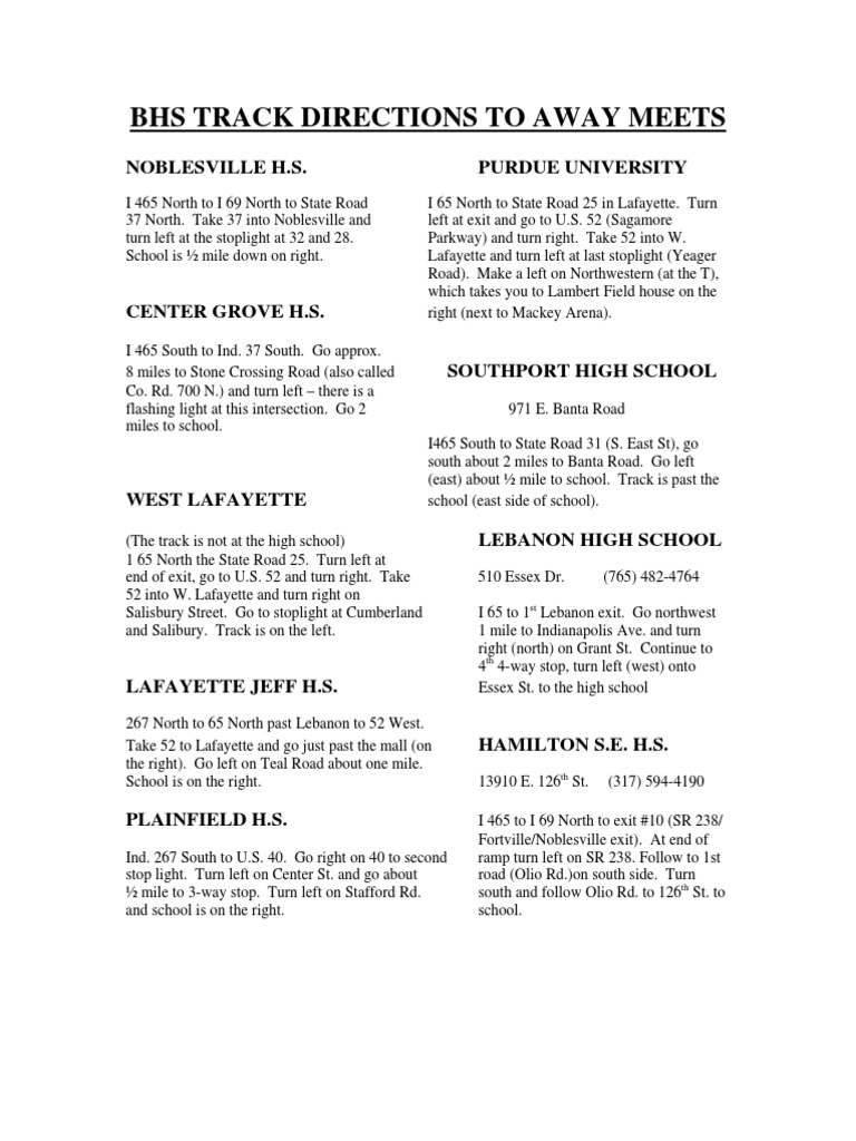 Track Directions | Download Free PDF | Road Transport | Road Infrastructure