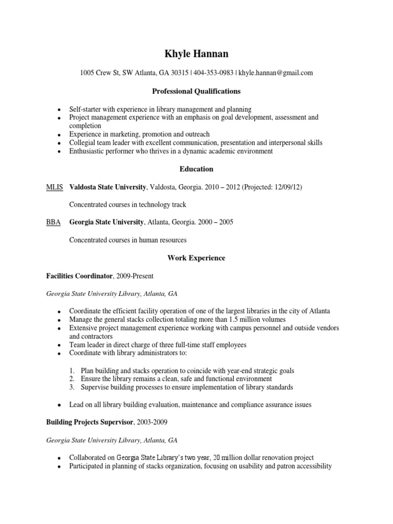 Resume - MLIS 7800 Portfolio - Hannan - 11.26.12 | PDF | Georgia (U.S ...