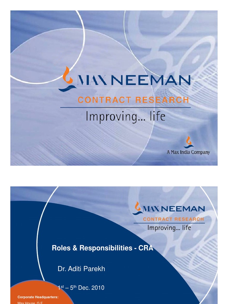 Roles & Responsibilities of CRA | PDF | Clinical Trial | Health Care