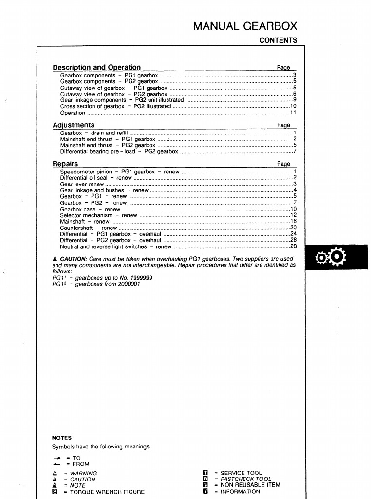 Comprehensive Manual Covering Gearbox Components, Cutaway Views ...