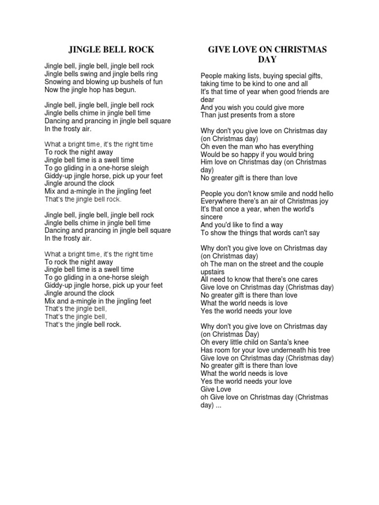 Christmas Songs Lyrics | Religious Behaviour And Experience | Religious ...