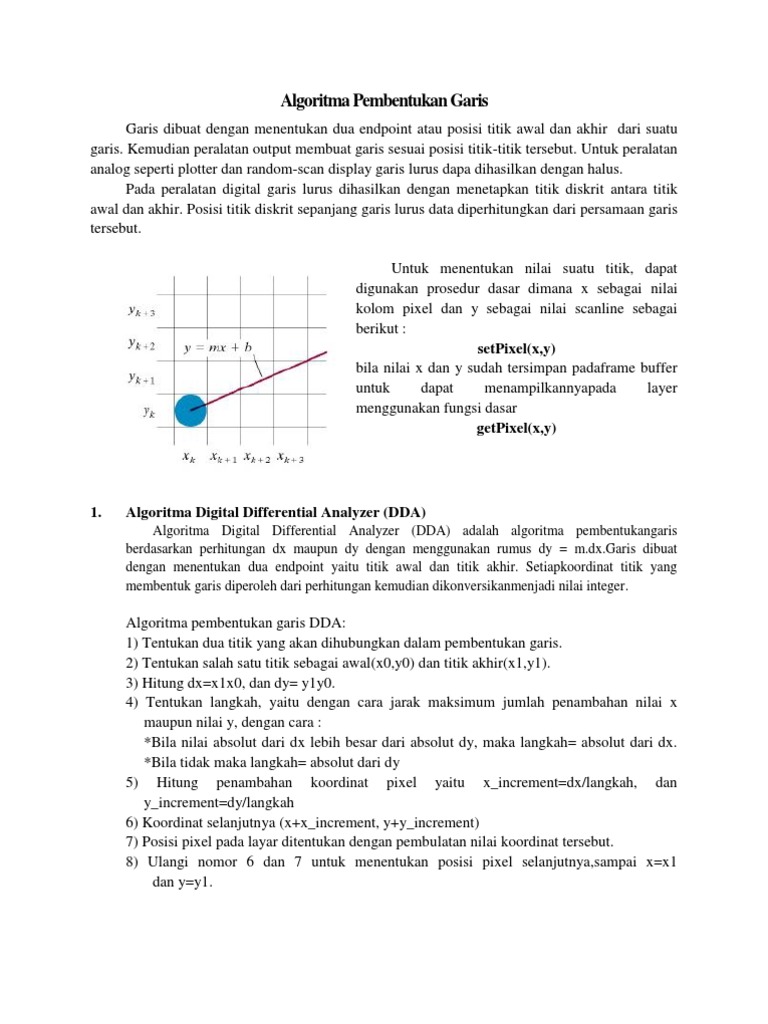 Algoritma DDA dan Bresenham Garis | PDF | Metode & Bahan Ajar