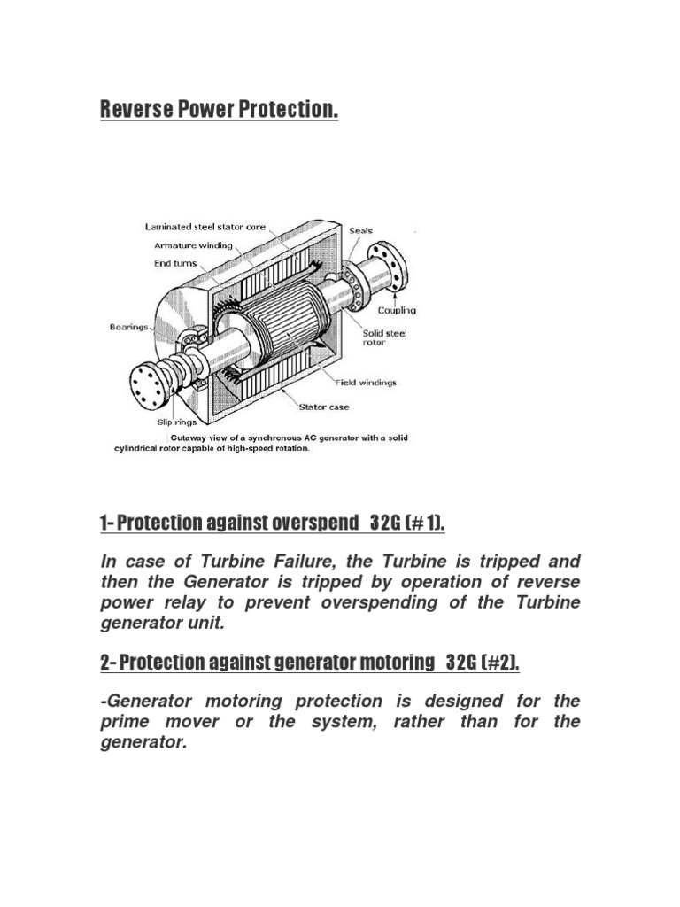 Reverse Power Protection Settings Guide | PDF | Technology & Engineering