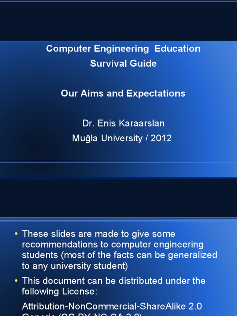 Computer Engineering Education Survival Guide: Our Aims and ...