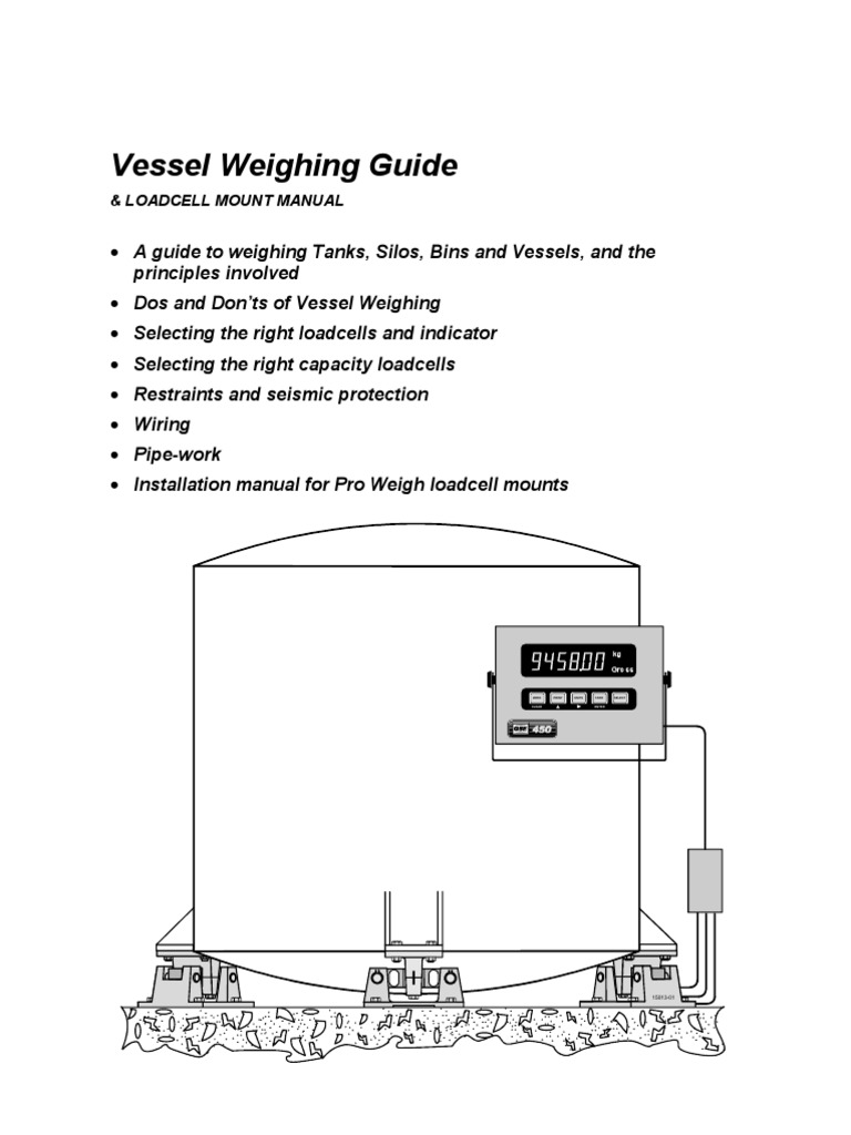 Vessel Weighing Guide-Loadcells | PDF | Calibration | Cable