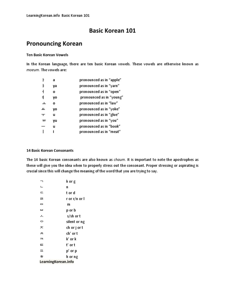 Basic Korean 101 | PDF | Grammatical Conjugation | English Language