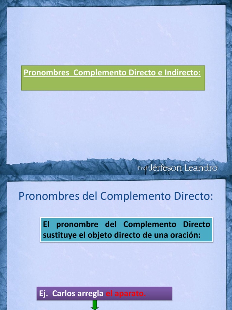 Pronombres Directos e Indirectos en Español | PDF | Objeto (gramática) | Estilo (ficción)