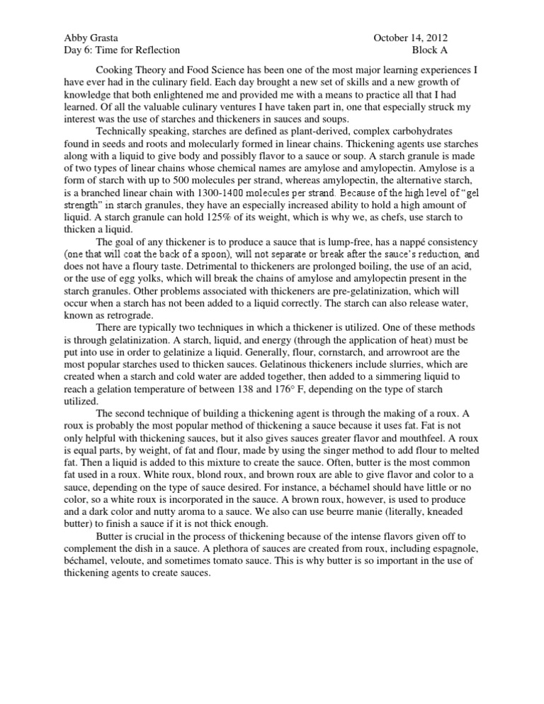 Time For Reflection | PDF | Starch | Cooking