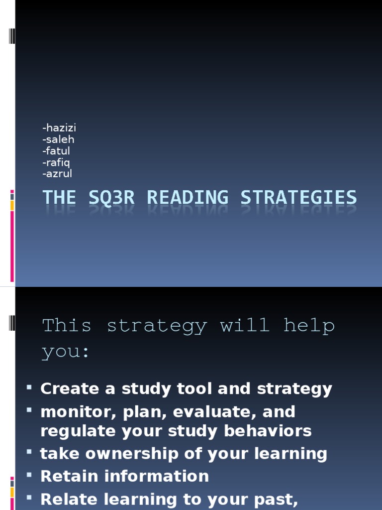 The Sq3r Reading Strategies | Reading Comprehension | Applied Psychology