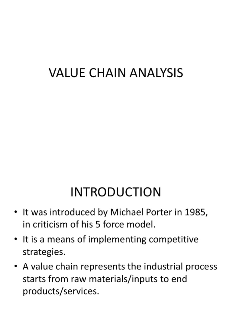 Value Chain Analysis (College | PDF