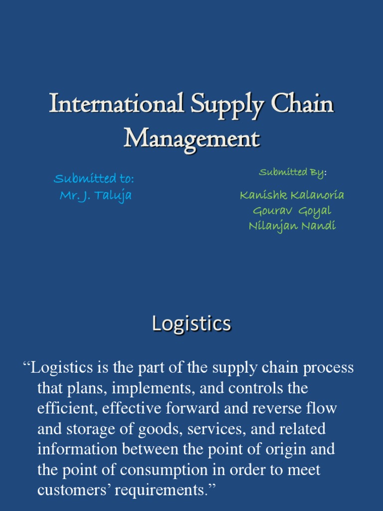 ISCM | PDF | Supply Chain | Logistics