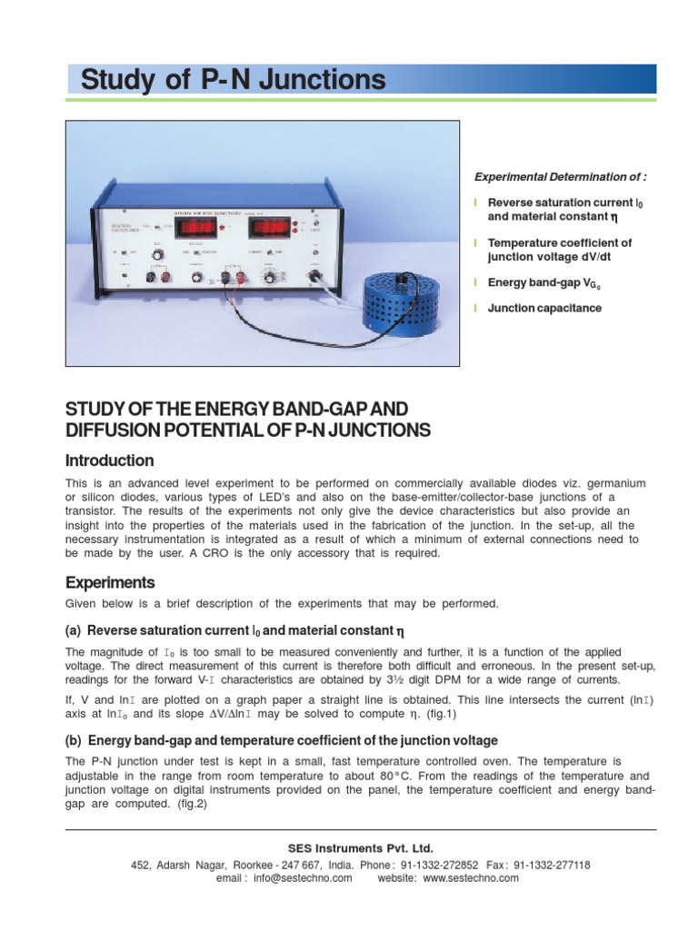 Study of P-N Junctions | PDF | Diode | P–N Junction