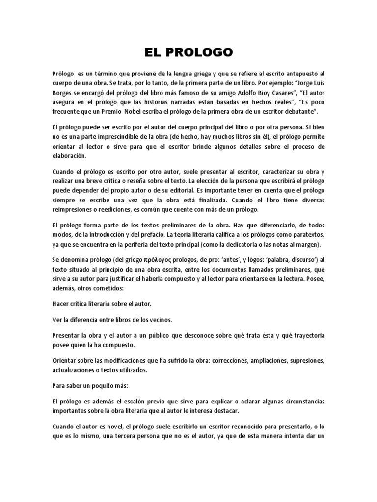 El Prologo | Descargar gratis PDF | Trabajos | Science