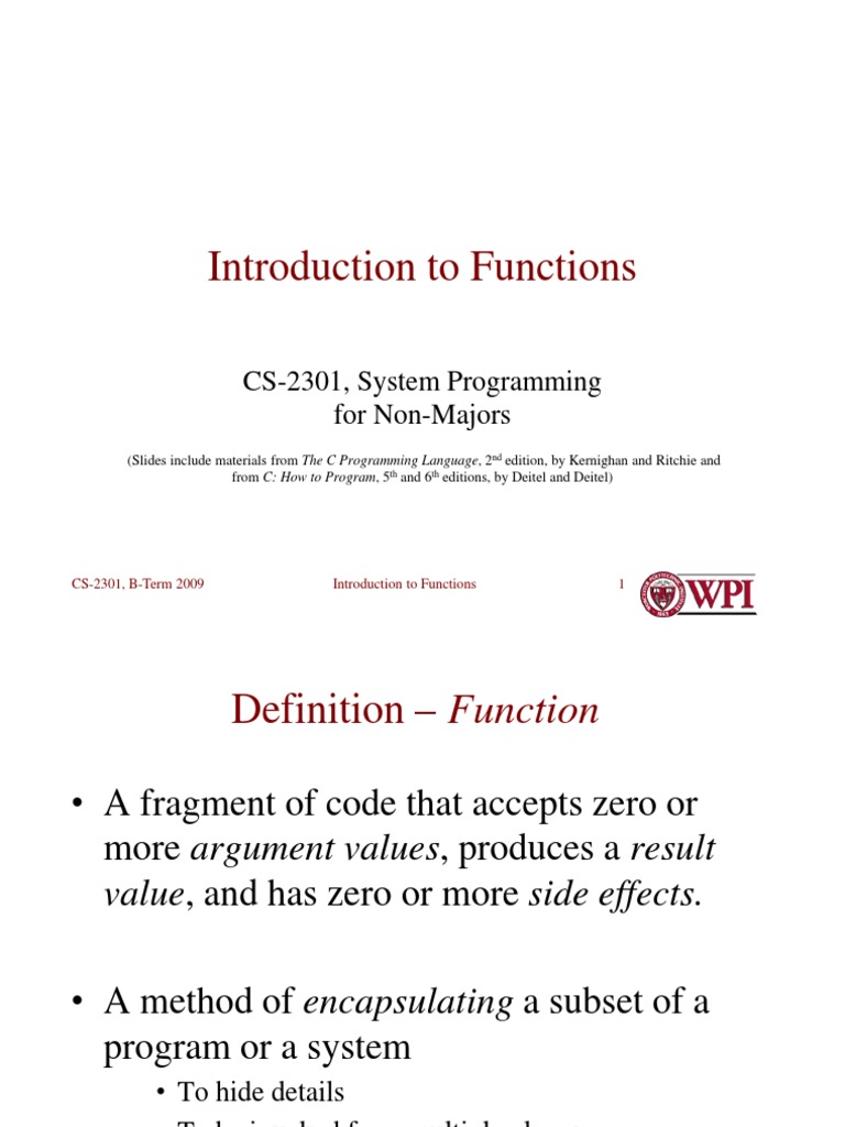 Week 2 Introduction To Functions Pdf Parameter Computer Programming Subroutine
