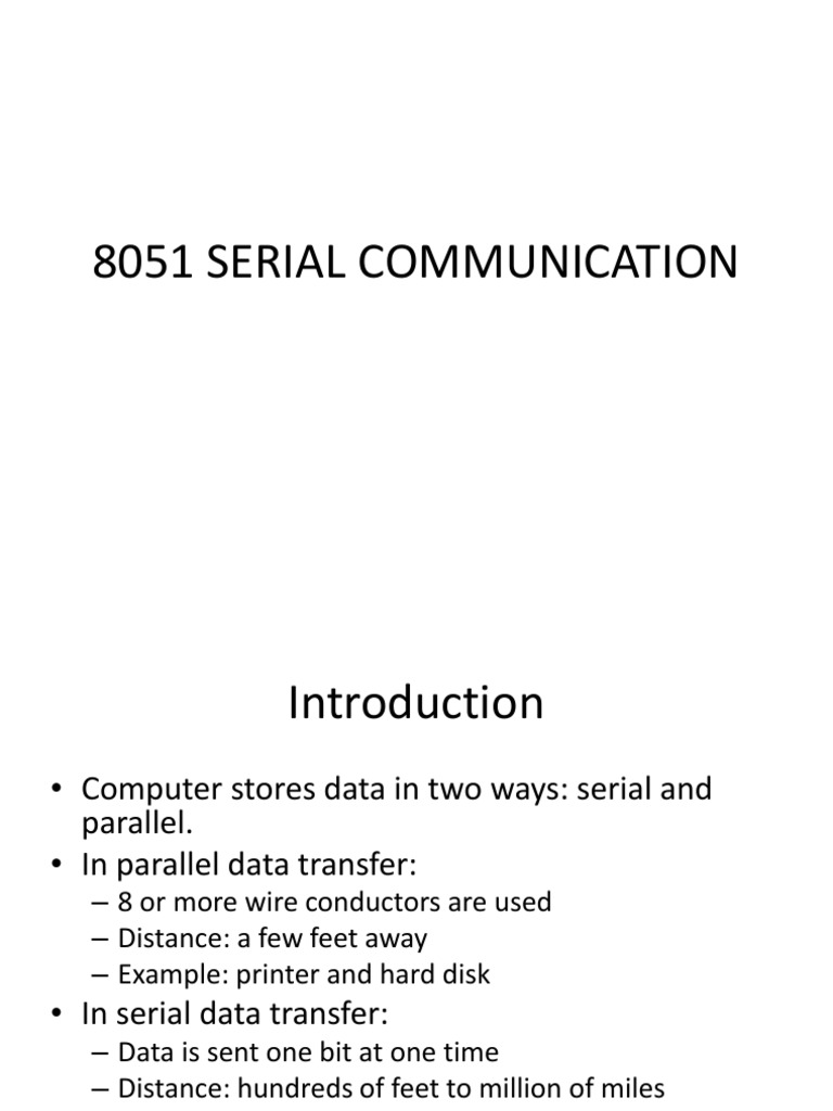 8051 Serial Communication | PDF | Data Transmission | Computer Data
