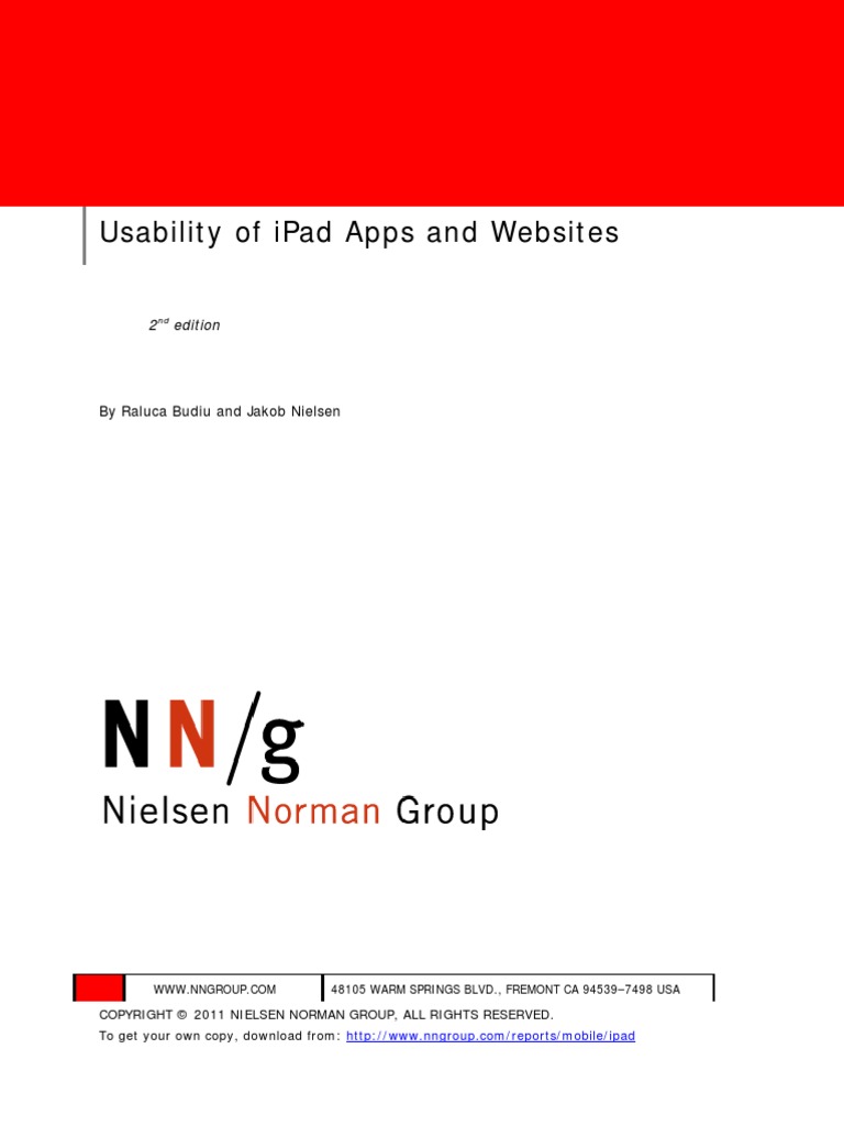 Ipad Usability 2nd Edition | PDF | Usability | I Pad