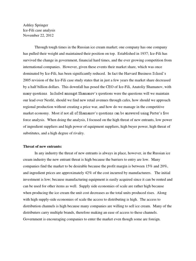 Ice Fili Five Forces | PDF | Economies Of Scale | Prices