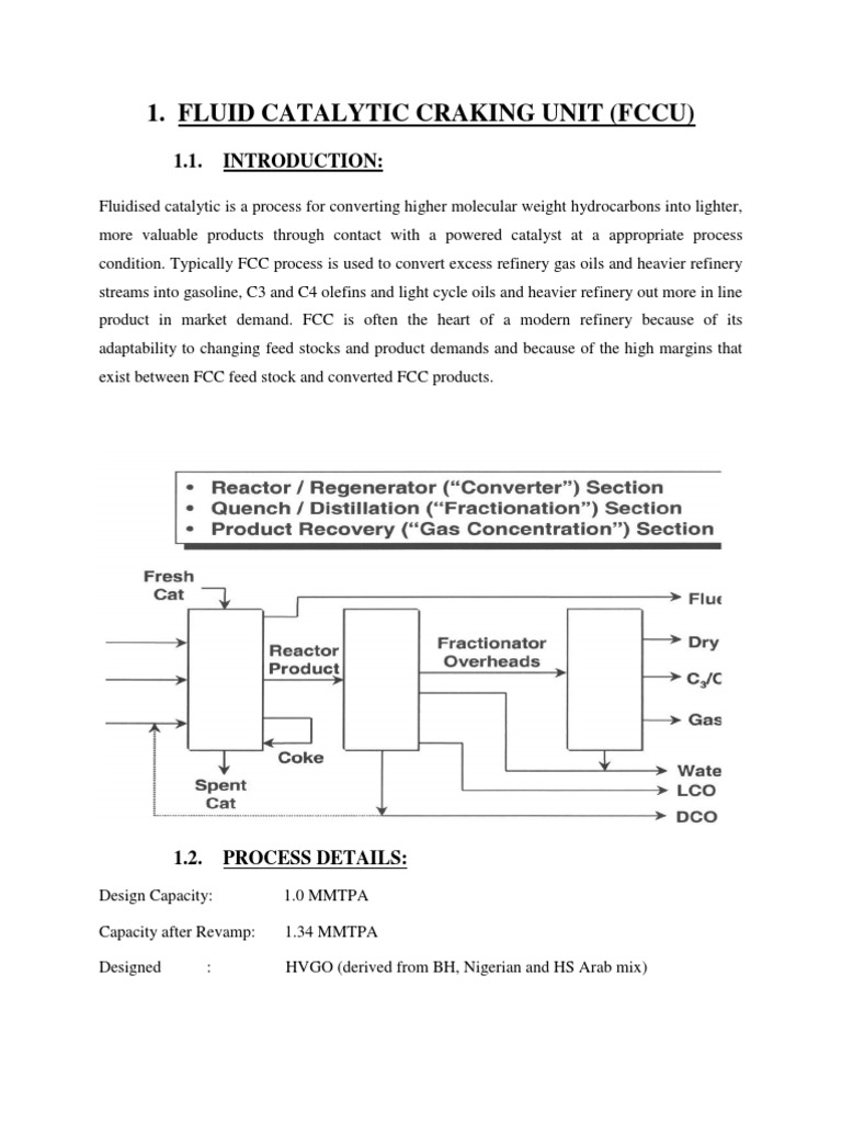 Fluid Catalytic Craking Unit (Fccu) | PDF | Cracking (Chemistry) | Process Engineering
