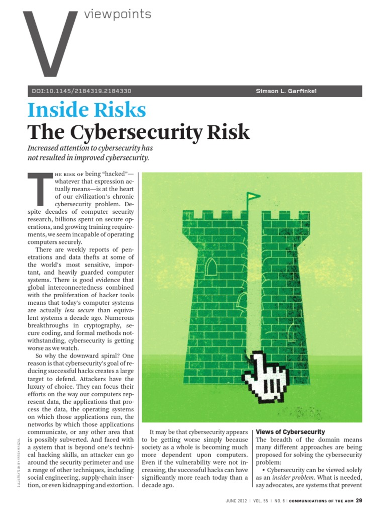 The Cybersecurity Risk | PDF | Computer Security | Security