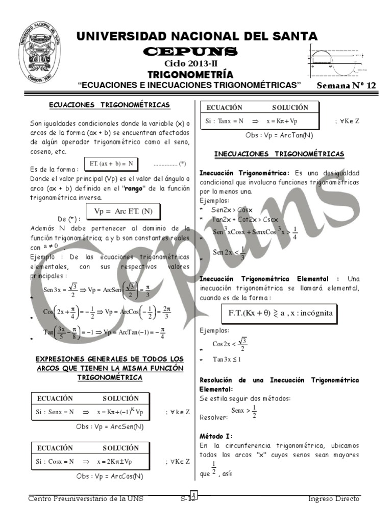 Semana 12 | PDF | Funciones trigonométricas | Combinatoria