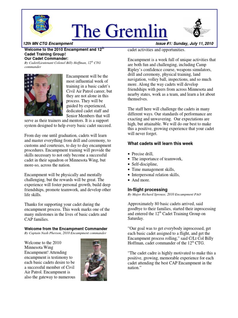 Minnesota Wing Encampment - 2010 | PDF | Civil Air Patrol | Cadet