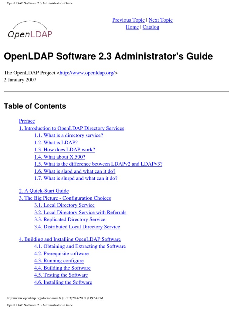 Openldap Software 2.3 Administrator'S Guide | PDF | Internet Architecture | System Software