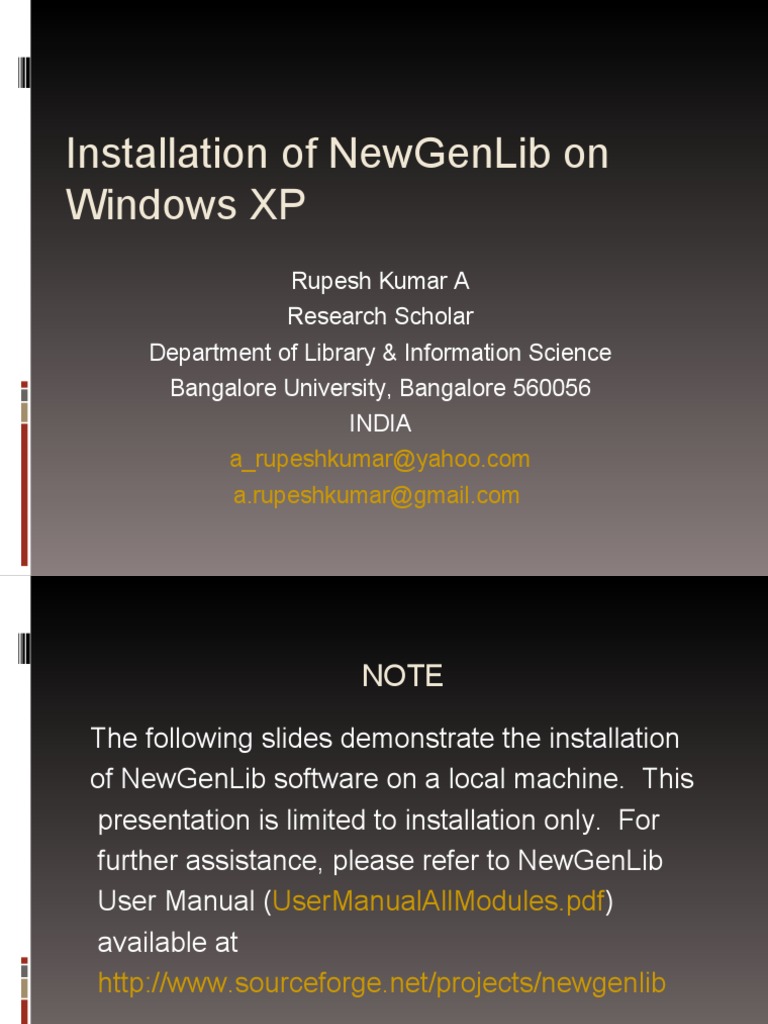 Install NewGenLib On Windows | PDF | Postgre Sql | Java (Programming ...