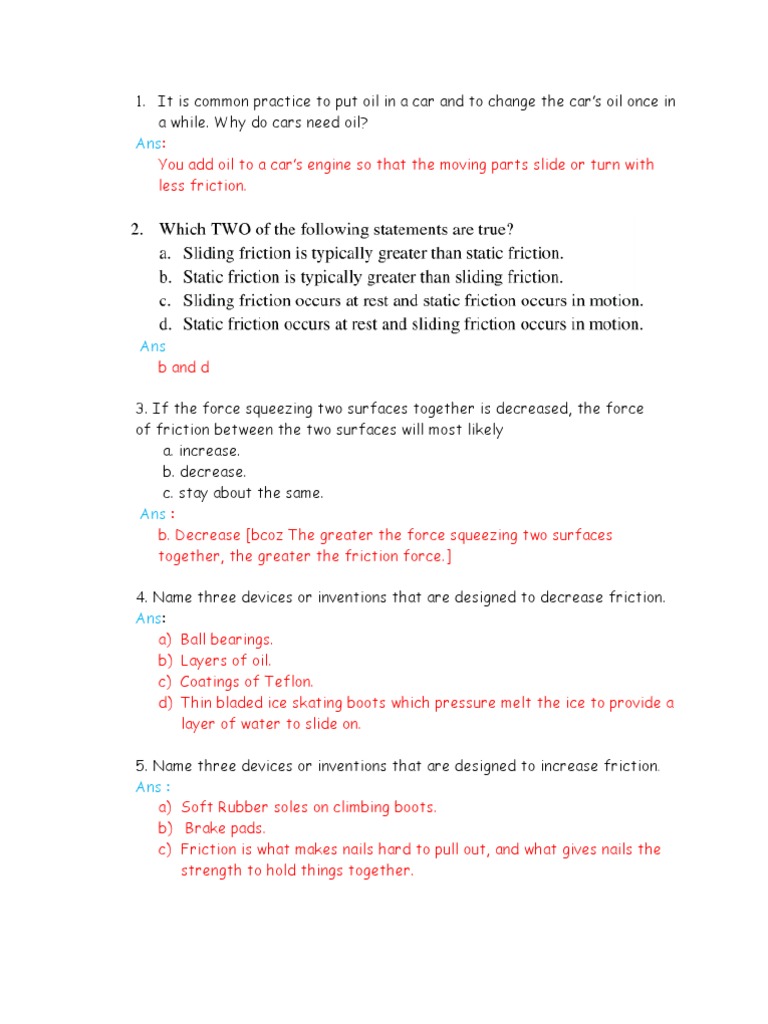 Sloution 5.2 Friction | PDF | Ice | Friction