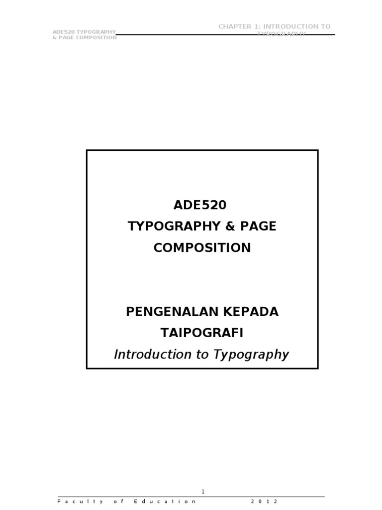 Chapter 1 - Introduction To Typography | PDF | Art