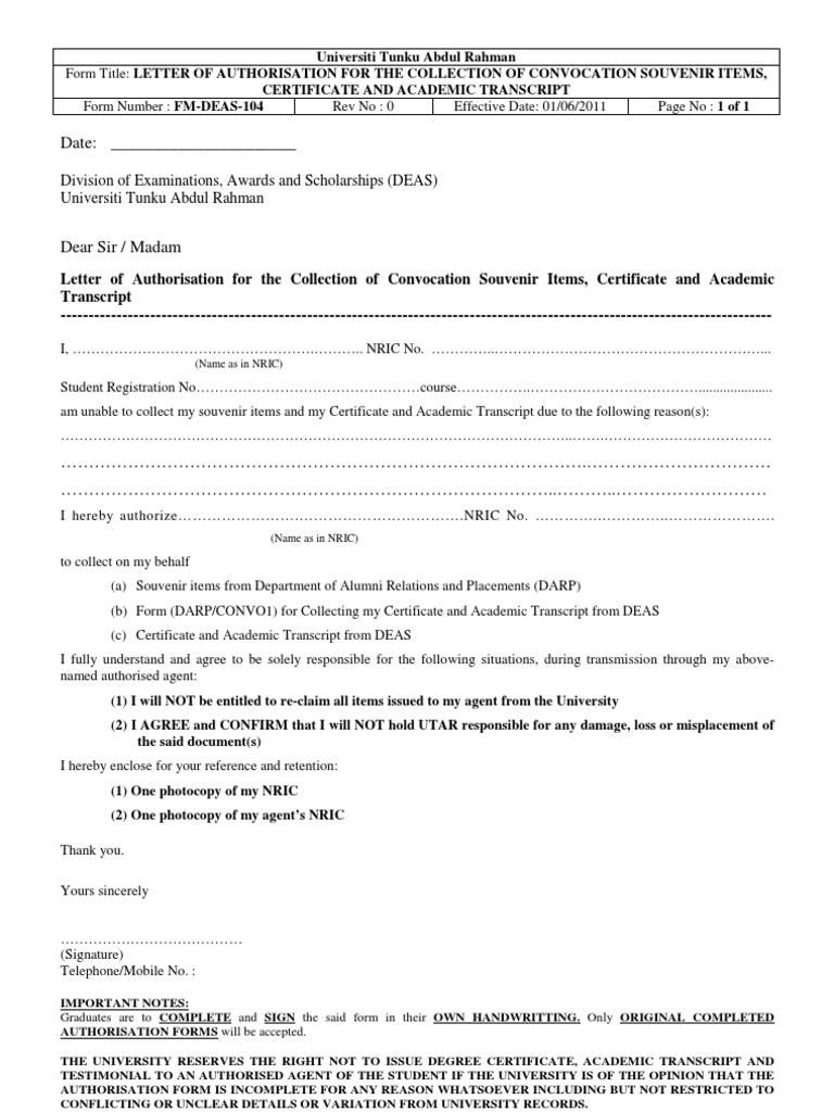 Letter of Authorization Certificate | PDF | Academia