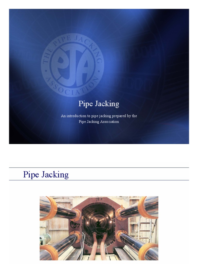 Pipe Jacking | PDF | Tunnel | Pipe (Fluid Conveyance)
