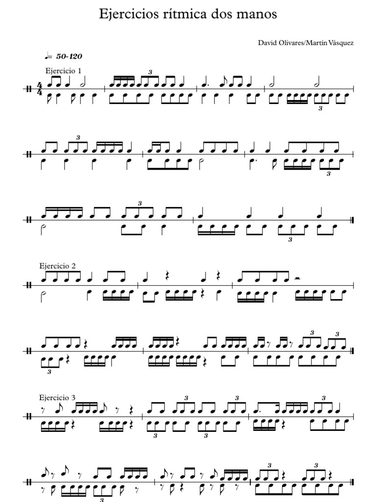 9.-Ejercicios de Rítmica A Dos Manos | PDF