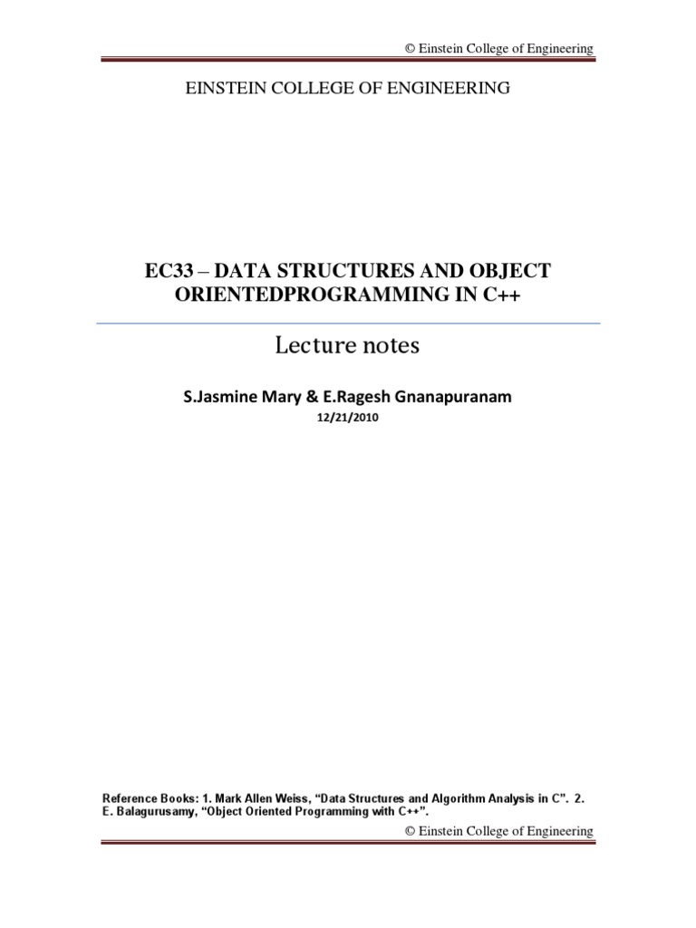Data Structures And Object Orientedprogramming In C Pdf