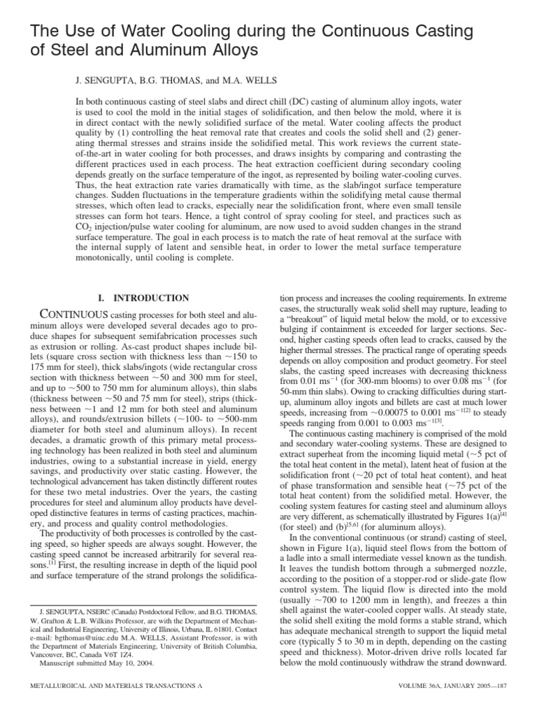 The Use of Water Cooling During The Continuous Casting of Steel and ...