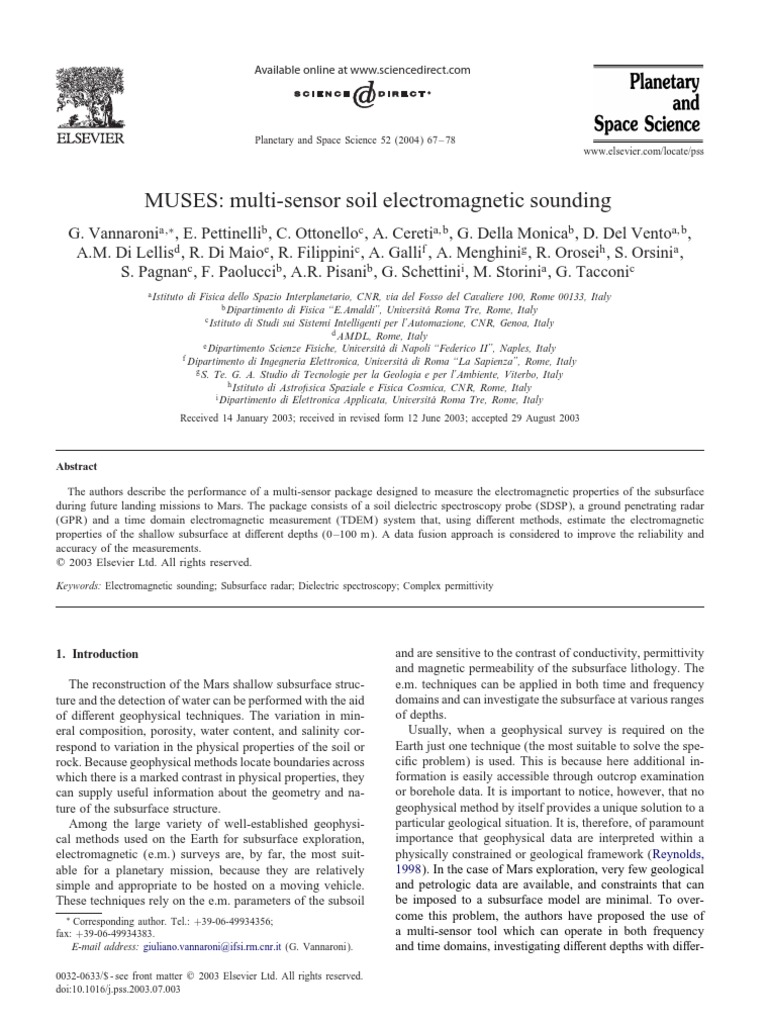 MUSES: Multi-sensor soil electromagnetic sounding | PDF | Attenuation | Waves