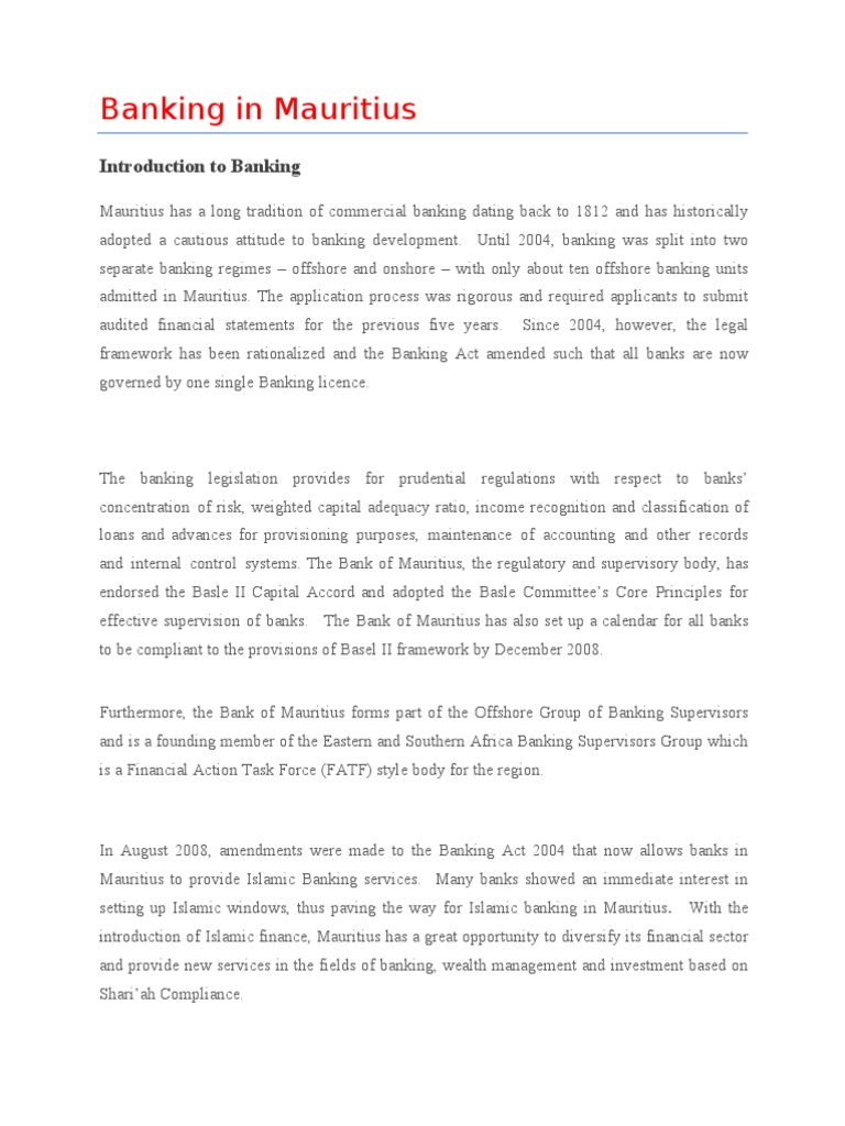 Banking Landscape in Mauritius | PDF | Payment System | Banks
