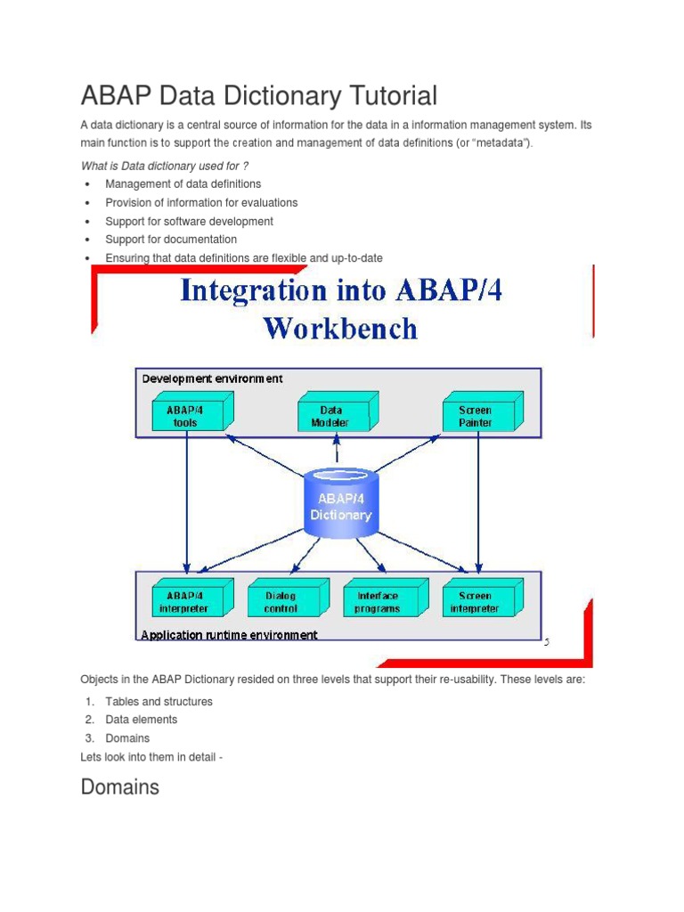 ABAP Data Dictionary Tutorial | PDF | Information Retrieval | Software ABAP Data Dictionary Tutorial | PDF | Information Retrieval | Software