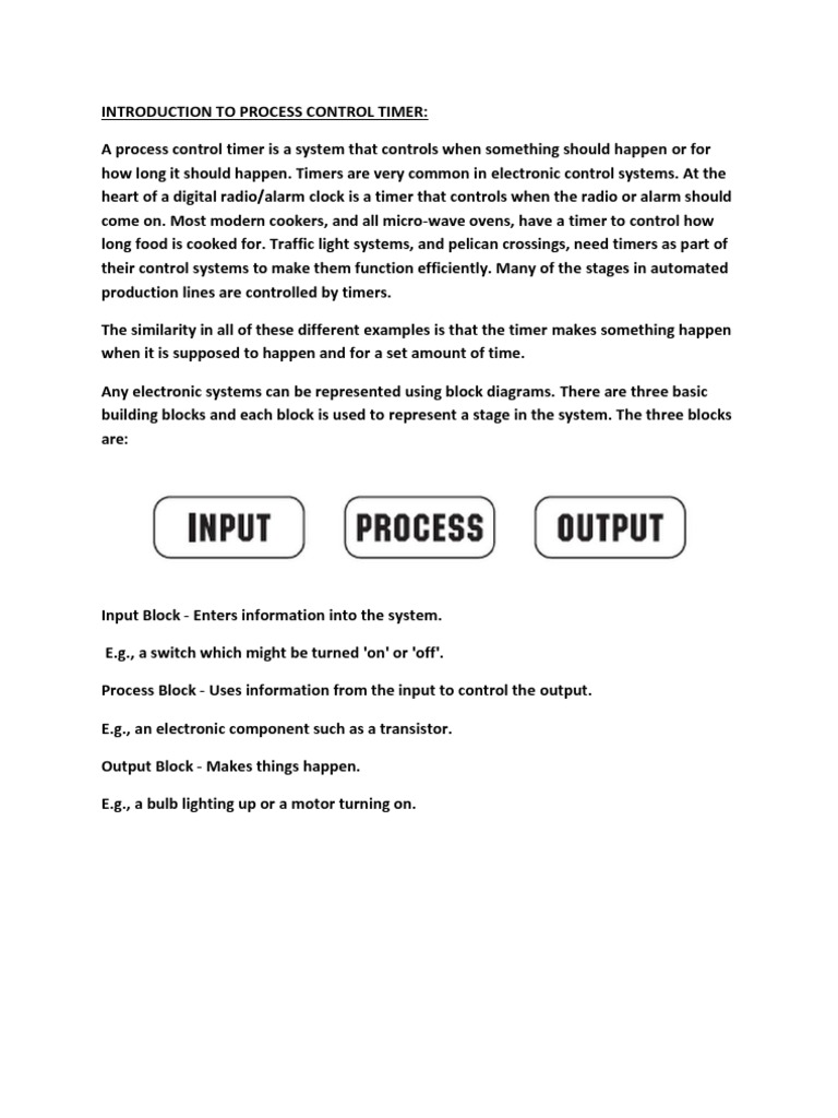 Process Control Timer Basics | PDF | Technology & Engineering