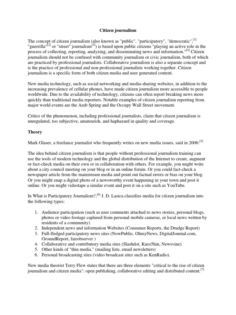 Citizen Journalism | PDF | Journalism | Mass Media
