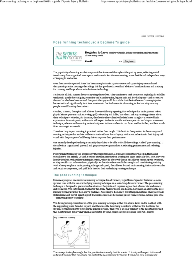 Pose Running Technique: A Beginner's Guide: Register Today | PDF | Foot ...