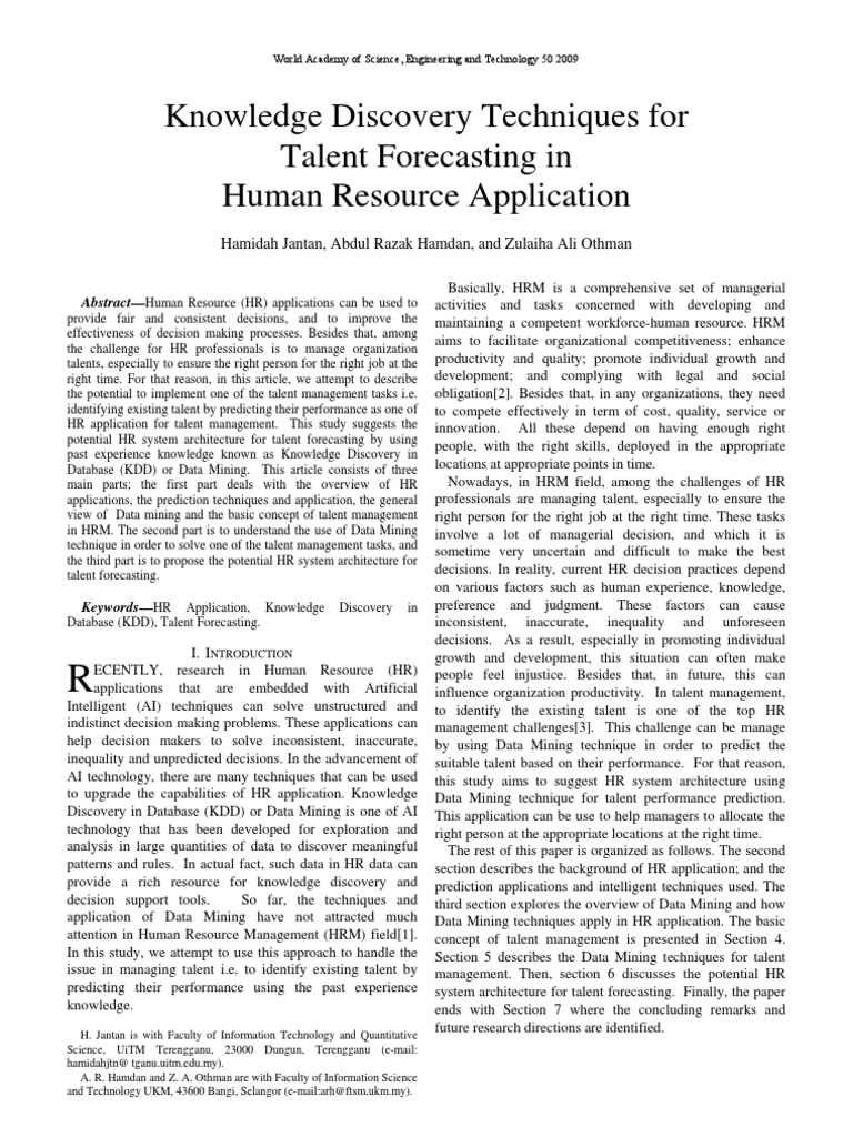 Talent Forecasting | PDF | Data Mining | Human Resource Management