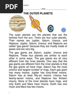 Inner Planets Reading Comprehension